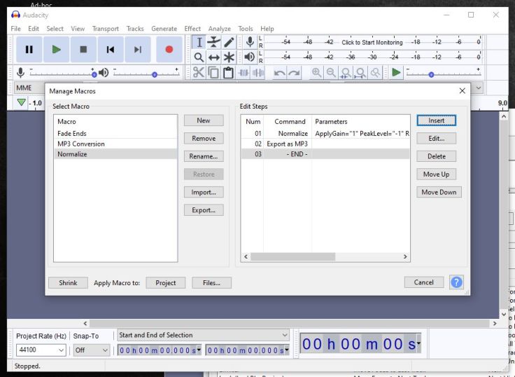 Batch processing files with Audacity – Garry's blog